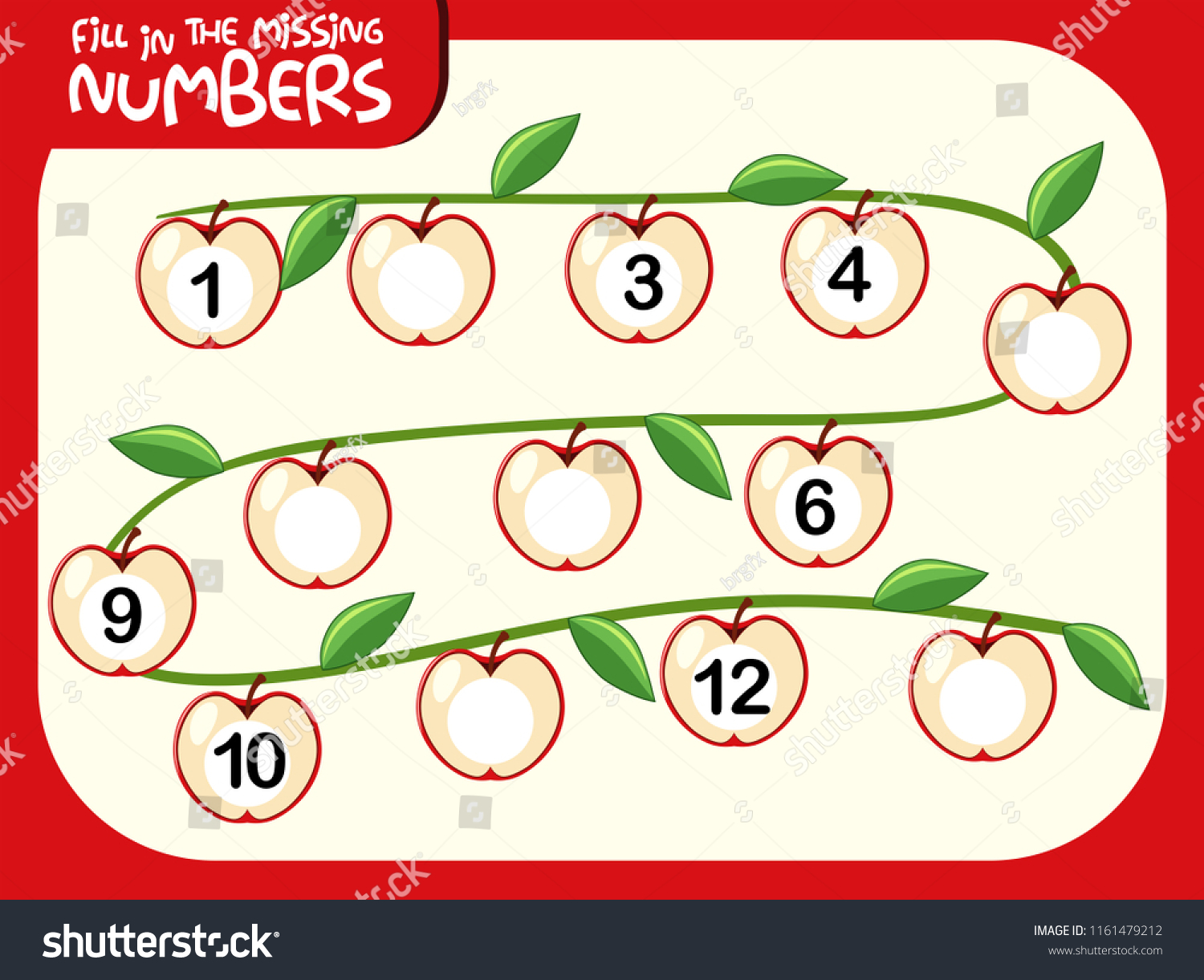Number Math Worksheet Illustration Stock Vector (Royalty Free) 1161479212