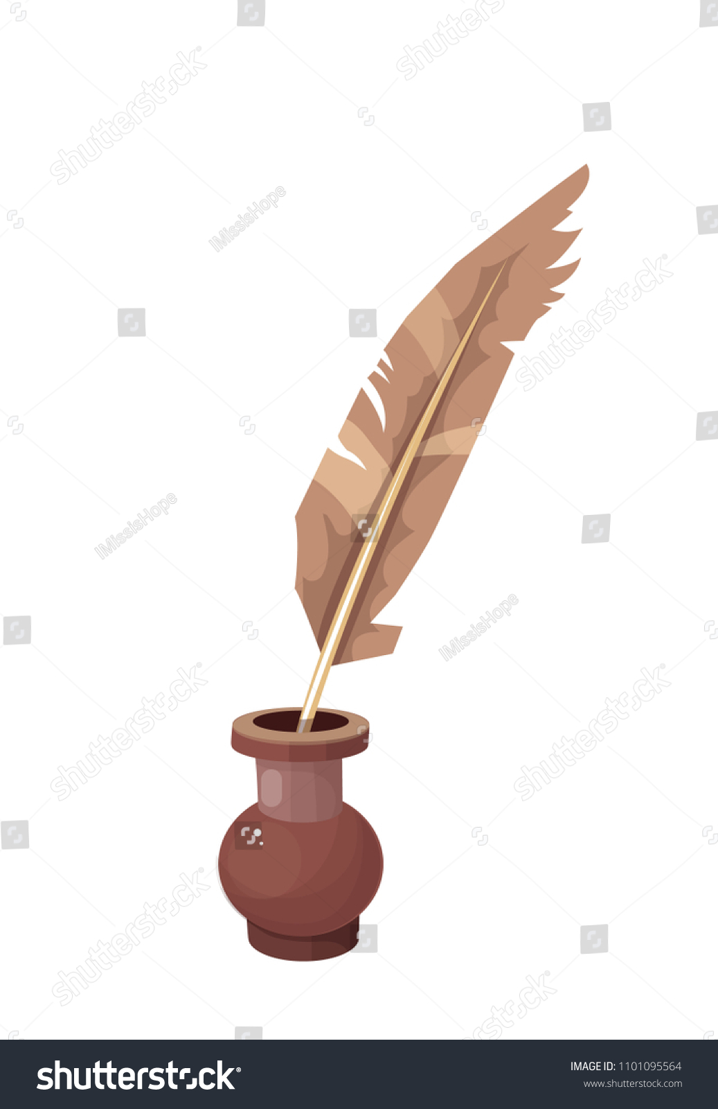 Pen Ink Vector: vector de stock (libre de regalías) 1101095564