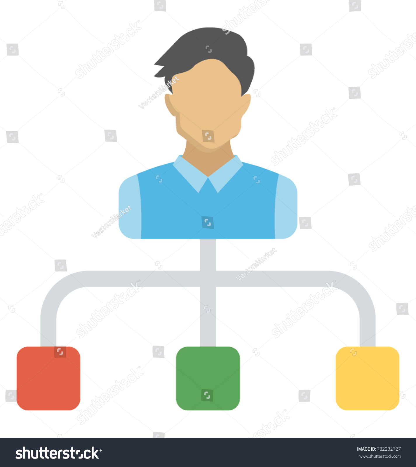 Person Structural Chart Flat Icon Stock Vector (Royalty Free) 782232727 ...