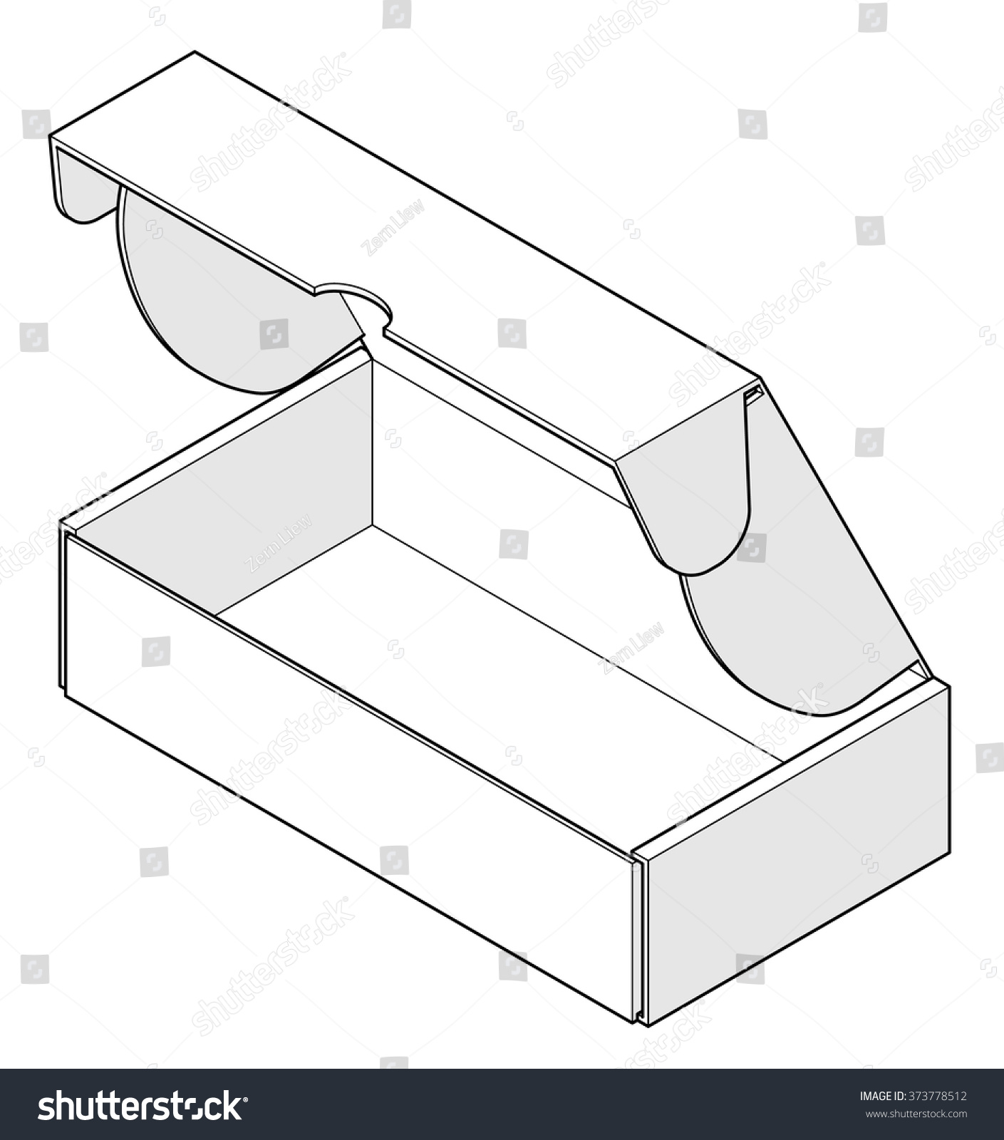 Plain Buff Carton Rectangular Footprint Top Stock Vector (Royalty Free ...