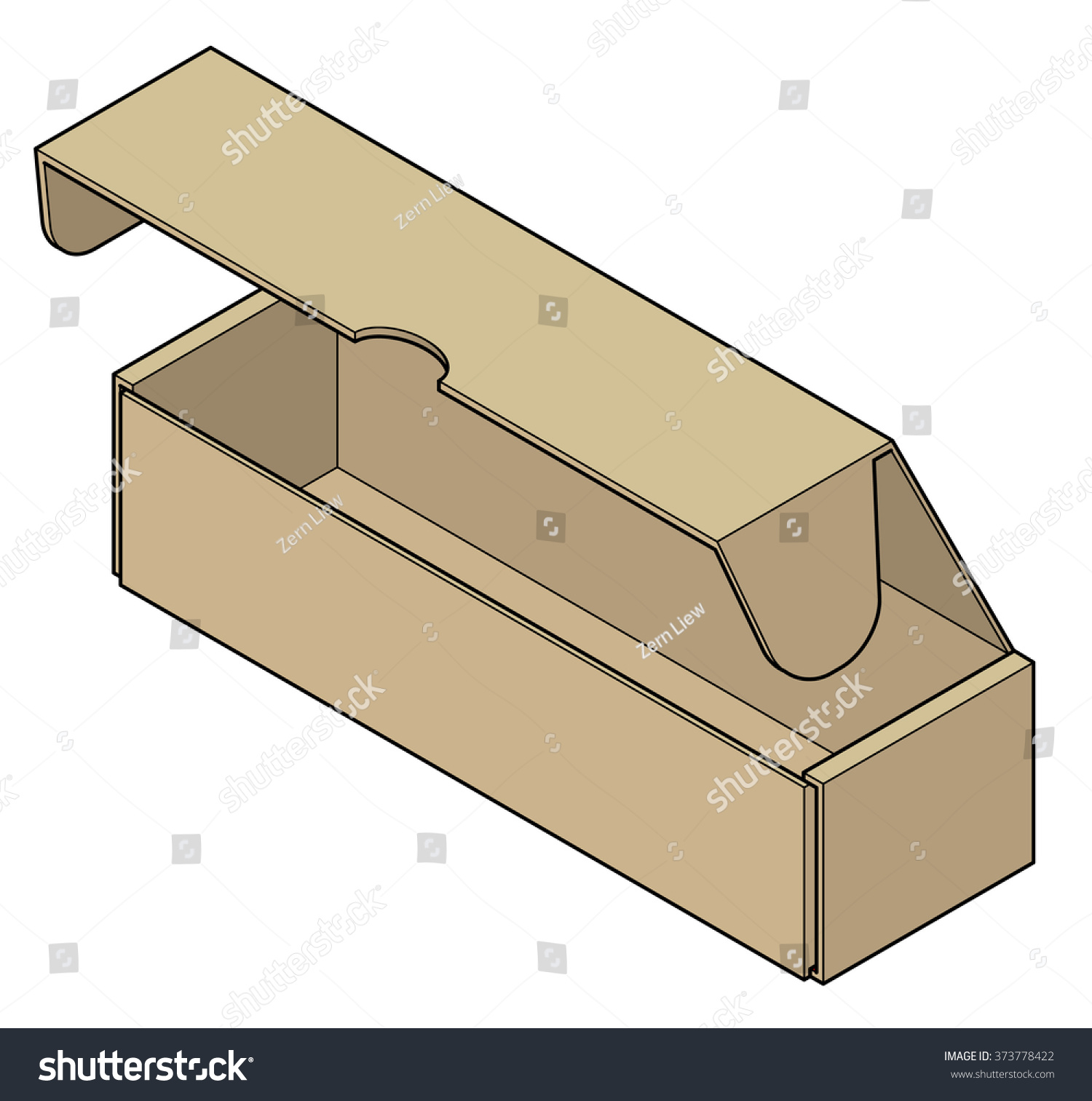 Plain Buff Carton Square Cross Section Stock Vector (Royalty Free ...