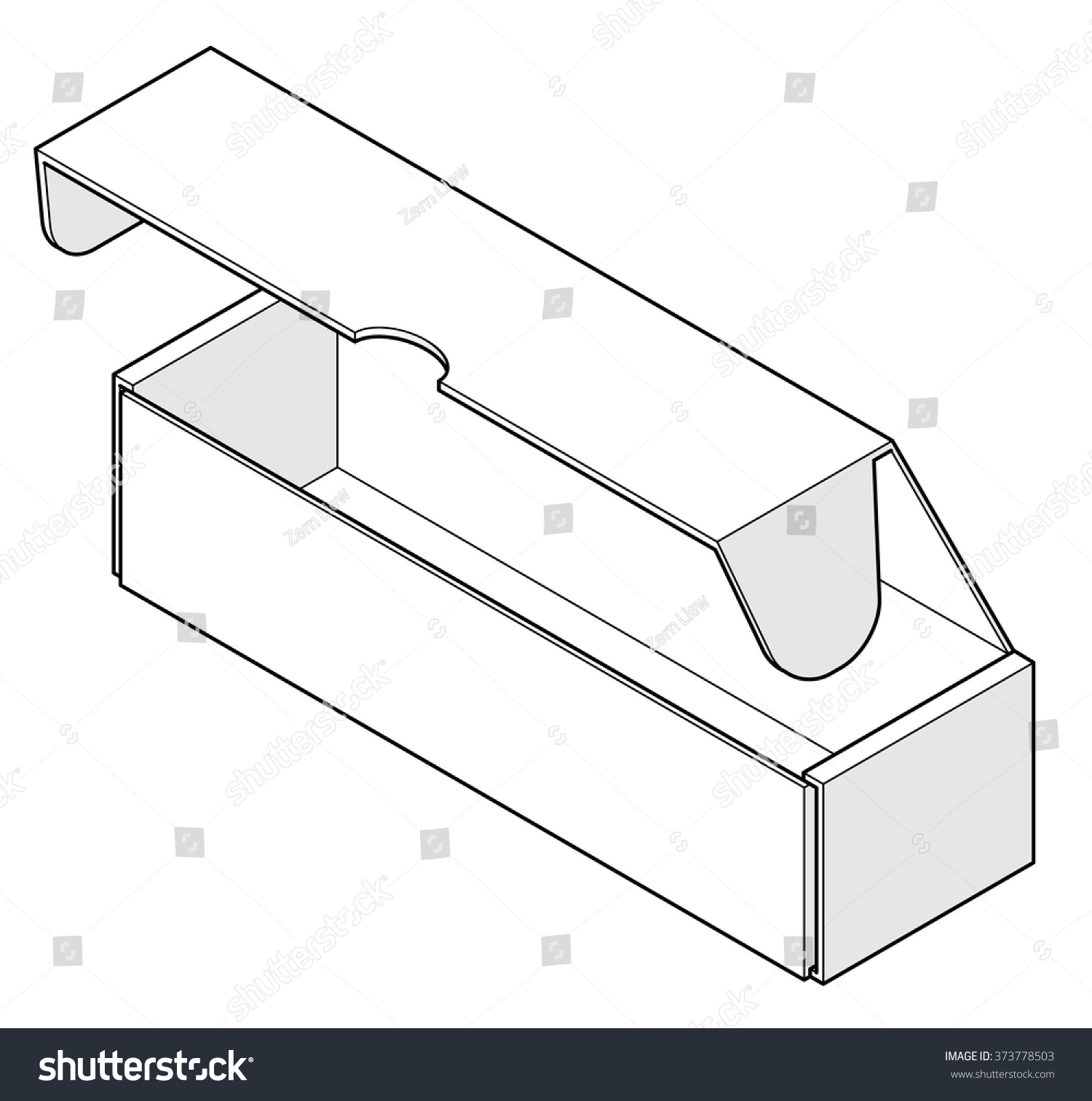 Plain Buff Carton Square Cross Section Stock Vector (Royalty Free ...