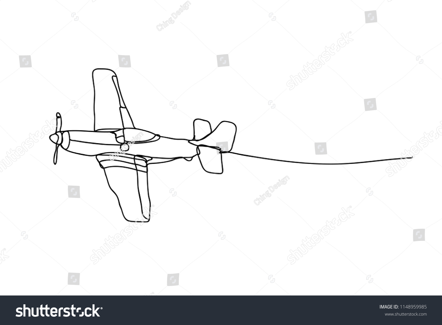Plane Line Drawing Stylevector Design Stock Vector (Royalty Free ...