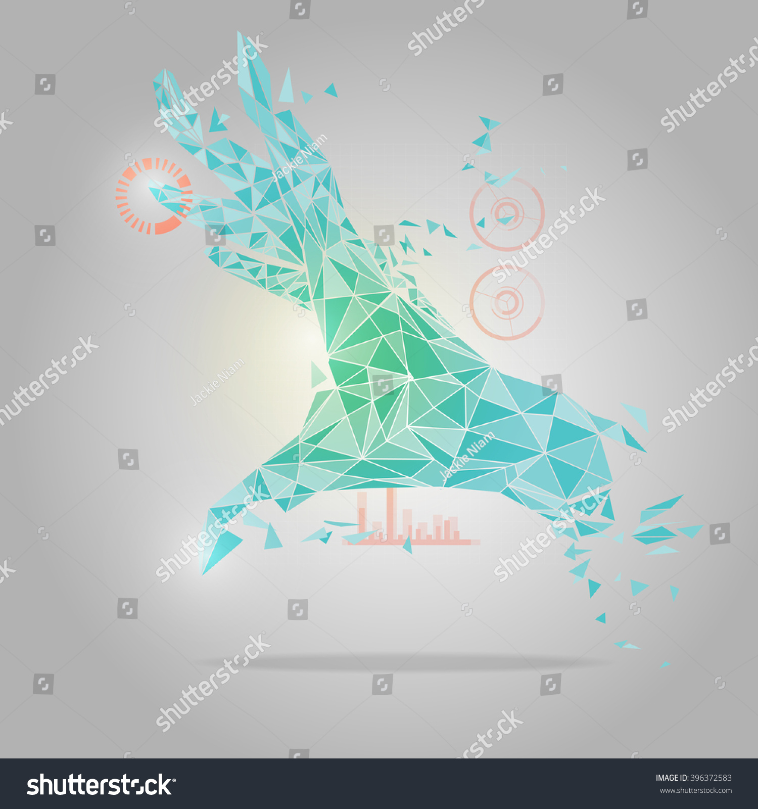 Polygon Hand Scientific Theme Stock Vector (Royalty Free) 396372583 ...