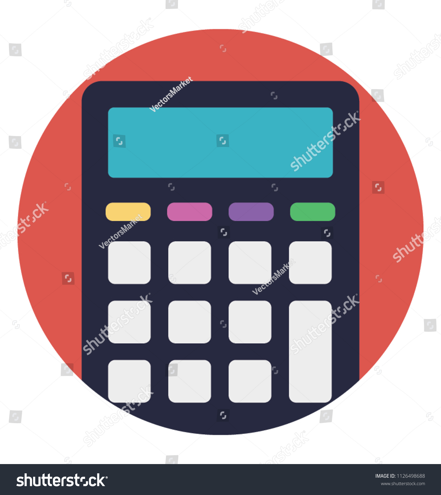 Portable Electronic Calculation Device Calculator: vector de stock ...