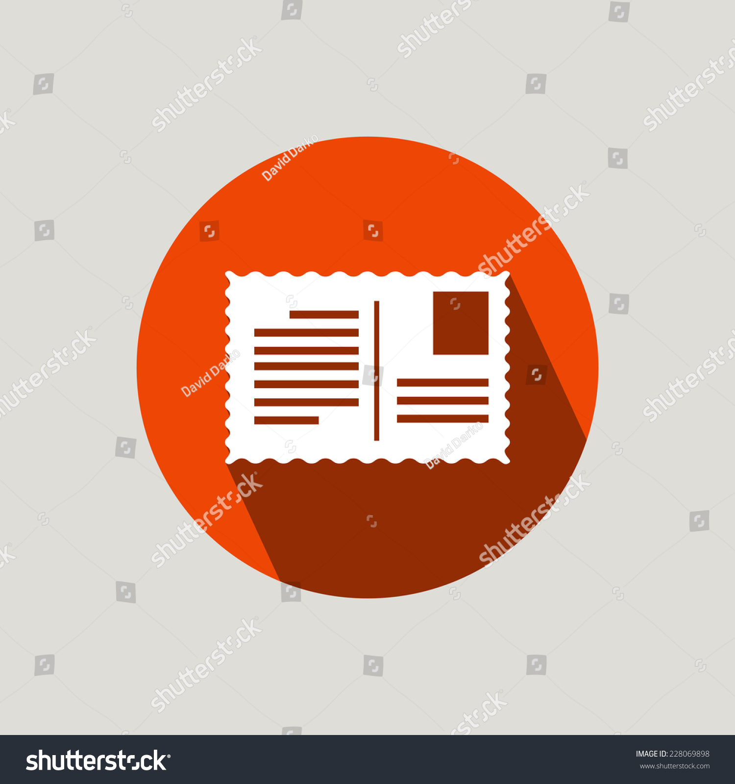 Postcard Flat Design Icon Stock Vector (Royalty Free) 228069898 - Shutterstock