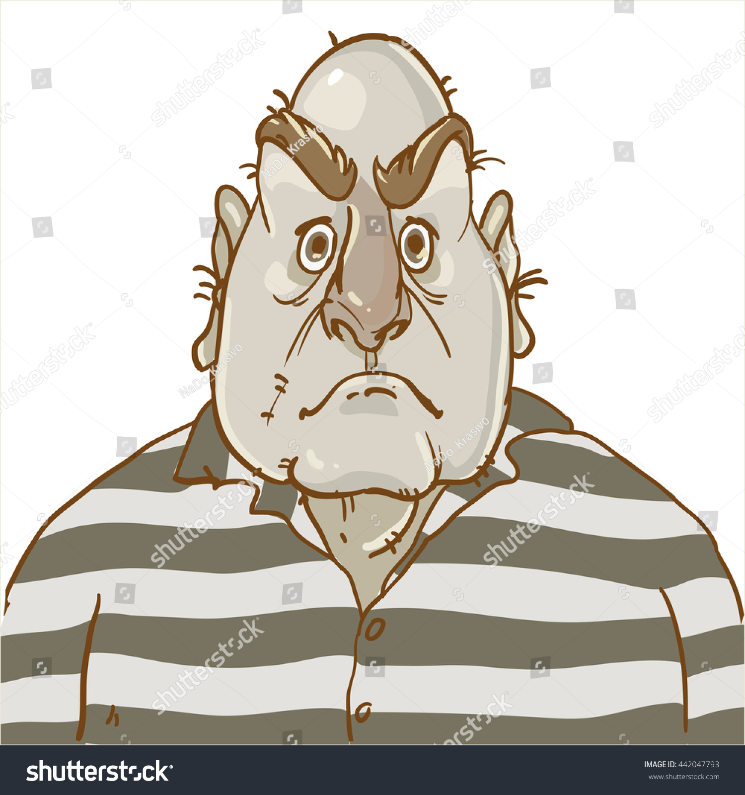 Prisoner Man Cartoon Vector Illustration: เวกเตอร์สต็อก (ปลอดค่า ...