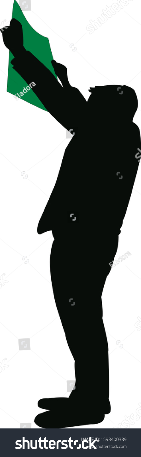 Protestor Holding Placard Silhouette Vector: เวกเตอร์สต็อก (ปลอดค่า ...