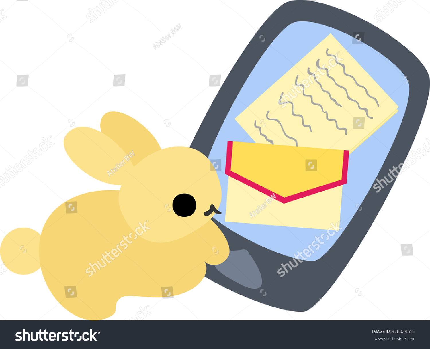 Rabbit Mail Stock Vector (Royalty Free) 376028656 | Shutterstock