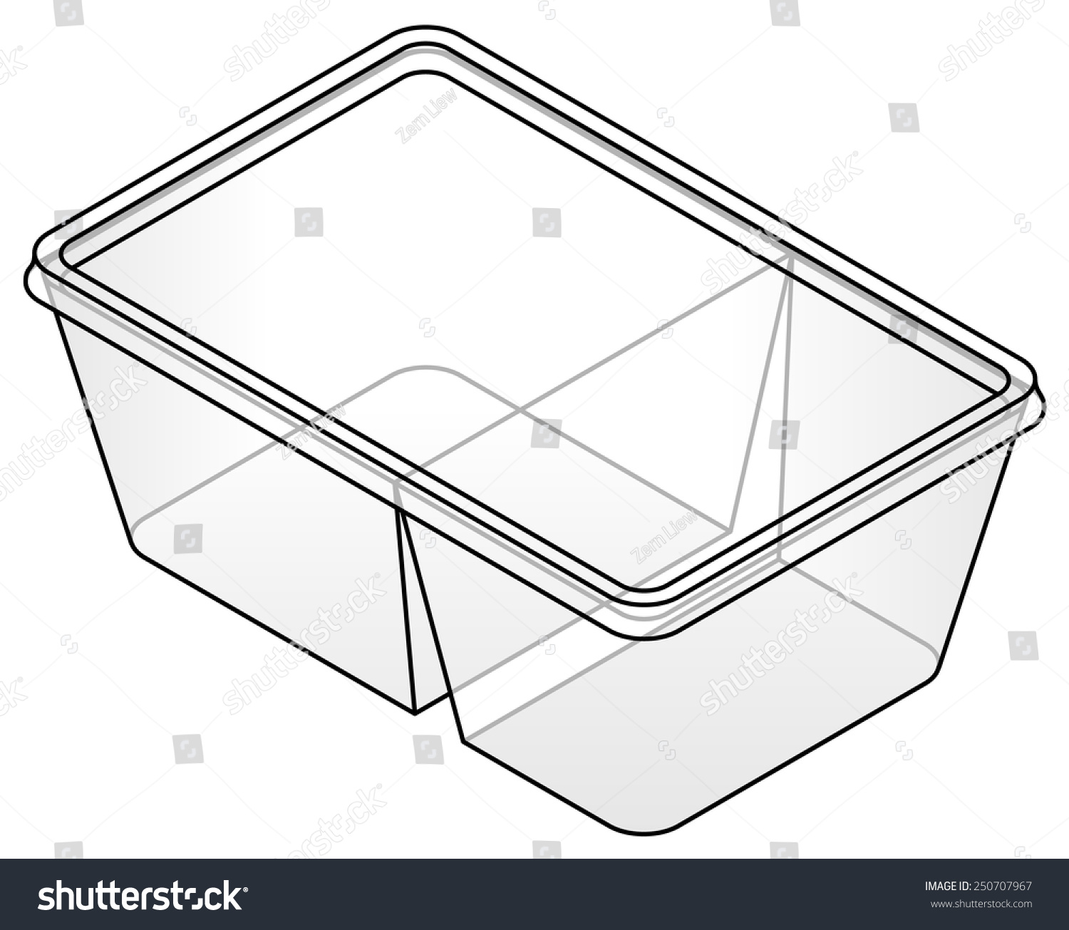 Rectangular Clear Plastic Takeaway Food Container Stock Vector (Royalty ...