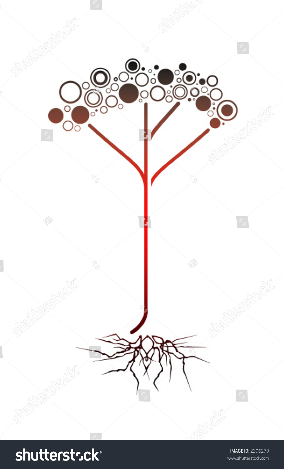 Red Black Tree Stock Vector (Royalty Free) 2396279