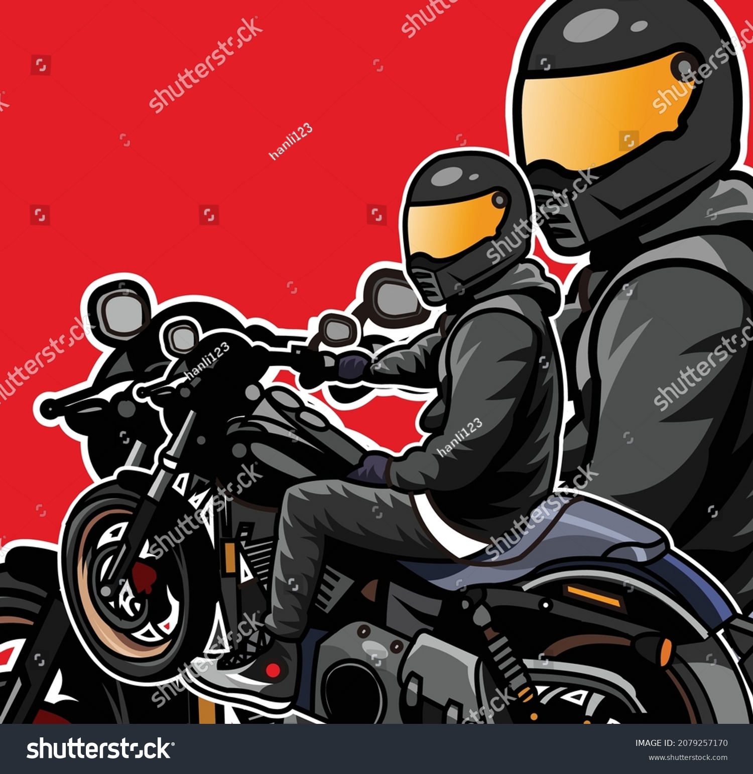 Rider Red Background Stock Vector (Royalty Free) 2079257170 | Shutterstock