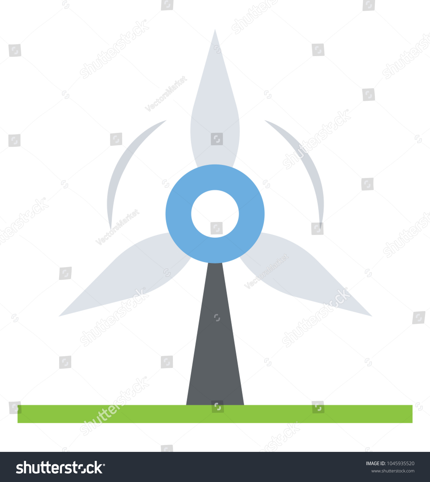 Rotating Windmill Natural Energy Conversion Stock Vector (Royalty Free ...