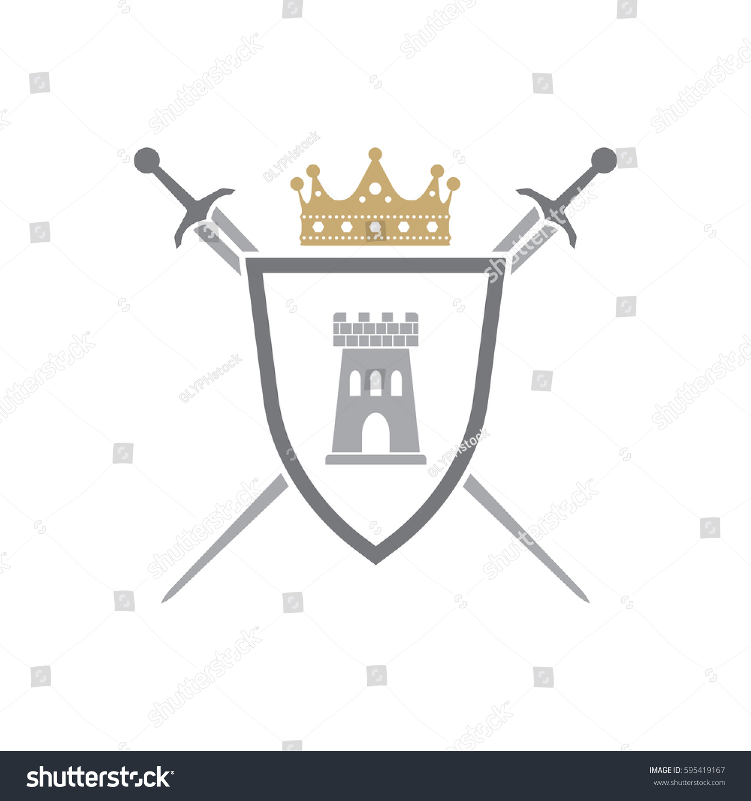 Royal Crest Vector Format Isolated On Stock Vector (Royalty Free) 595419167