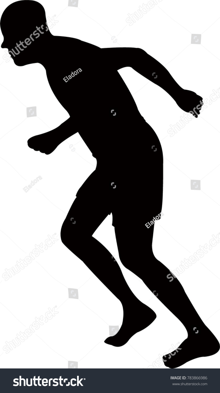 Runner Man Body Silhouette Vector Stock Vector (Royalty Free) 783866986 ...