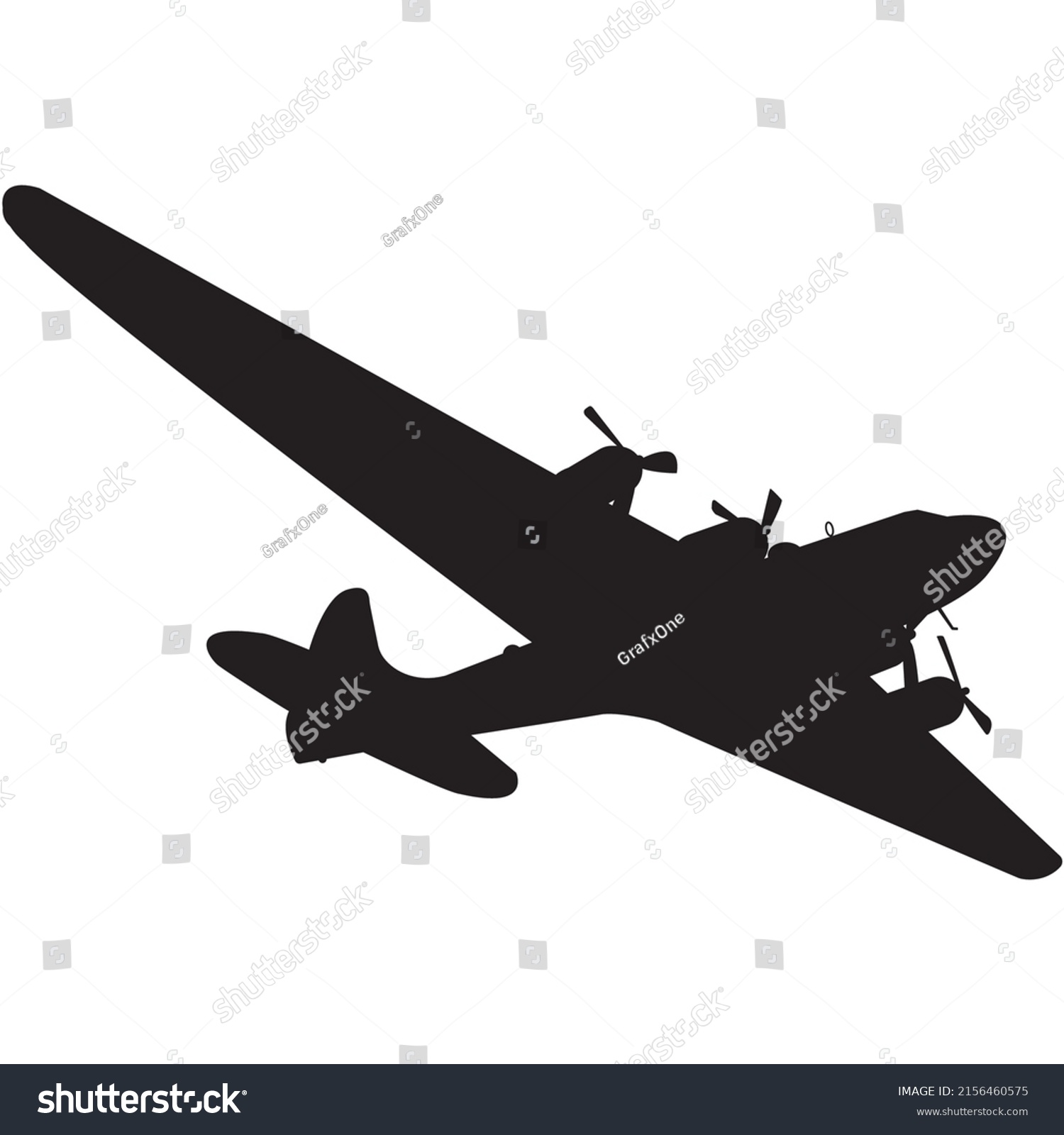 1930s Bomber Prototype Silhouette Stock Vector (Royalty Free ...