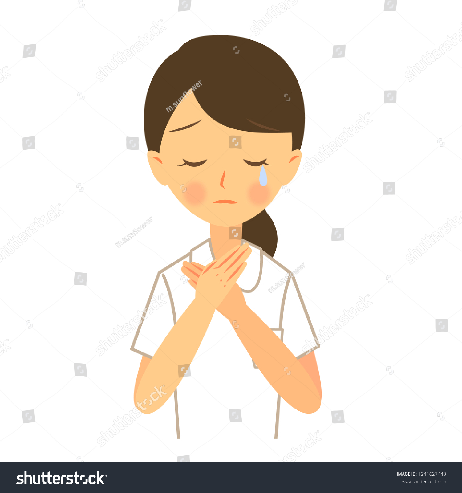 Sad Nurse Stock Vector (Royalty Free) 1241627443