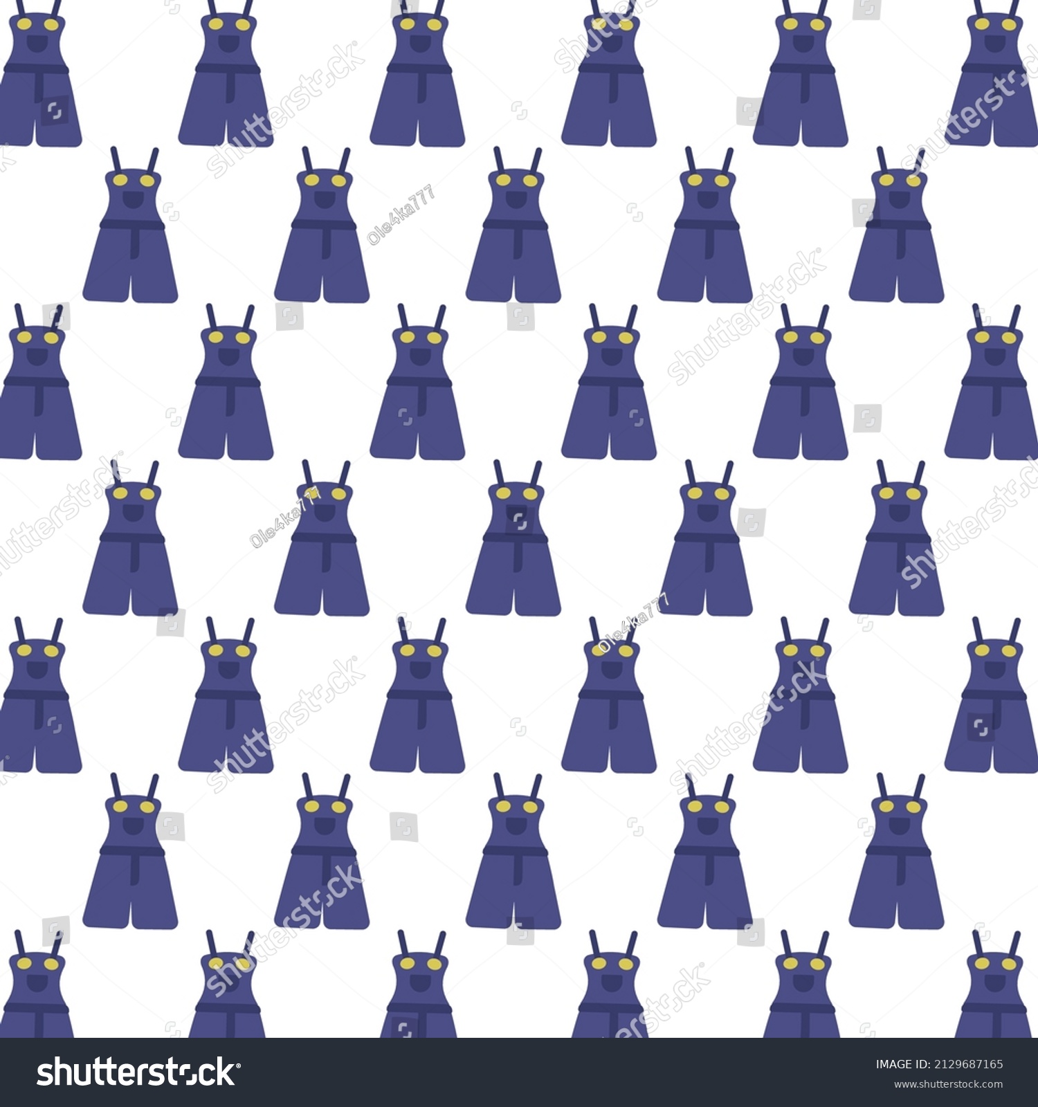 Seamless Pattern Blue Overalls Vector Illustration Stock Vector ...