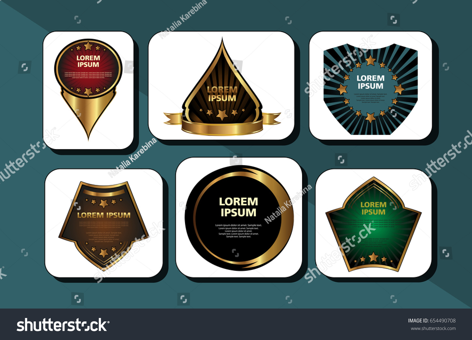 Set Elegant Labels Design Collection Vector: vector de stock (libre de ...