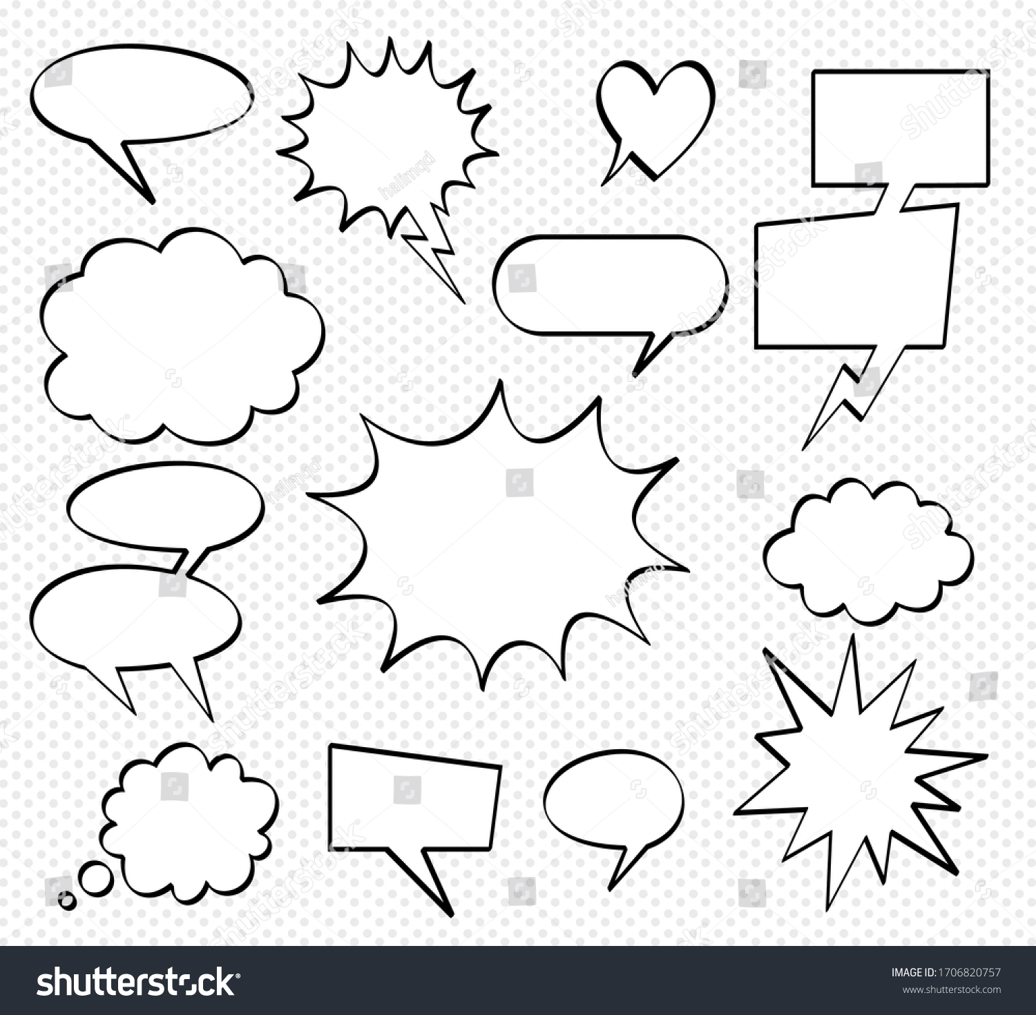 Un conjunto de burbujas cómicas y: vector de stock (libre de regalías ...