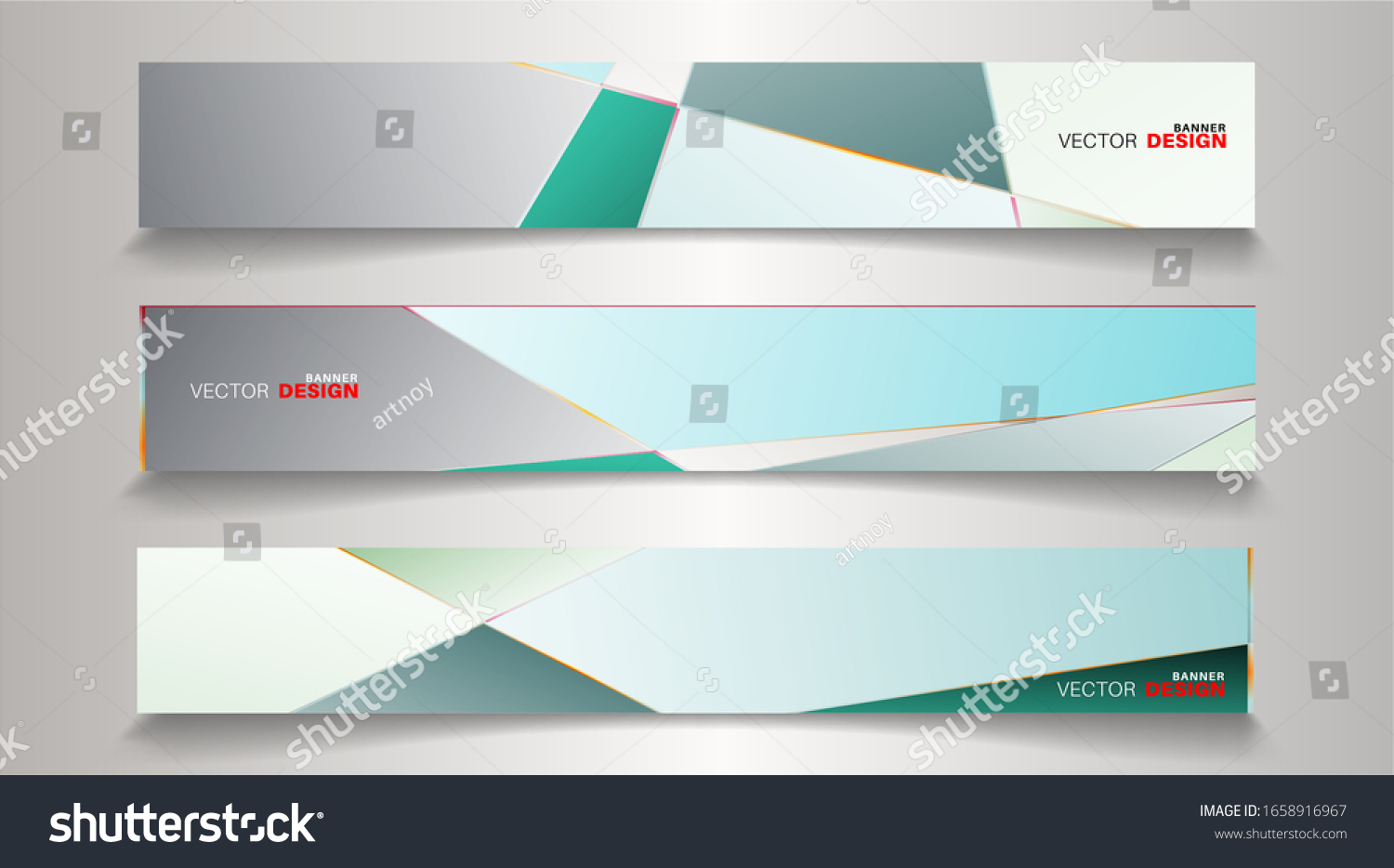 Set Modern Vector Banners Rectangular Design Stock Vector (Royalty Free ...