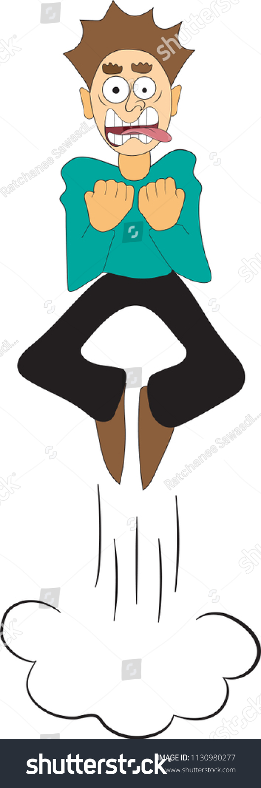 Shocking Surprised Man Jumping Vector Stock Vector (Royalty Free ...