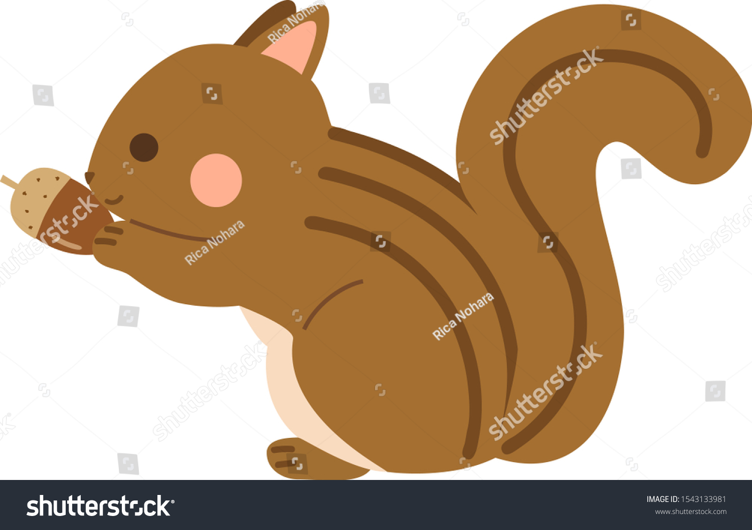 Simple Cute Squirrel Illustration Stock Vector (Royalty Free) 1543133981