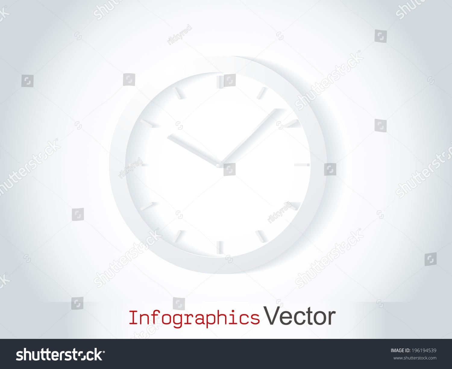 A Simple Clock Icon Isolated On White Background, Vector. - 196194539 ...
