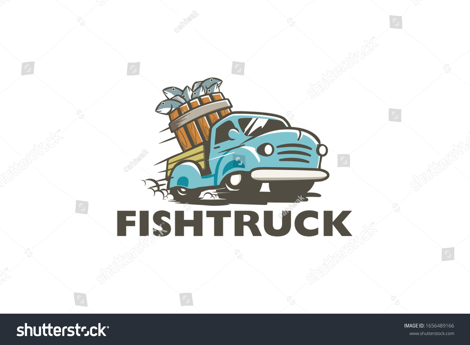 Simple Fish Delivery Logo Speed Effects Stock Vector (Royalty Free ...