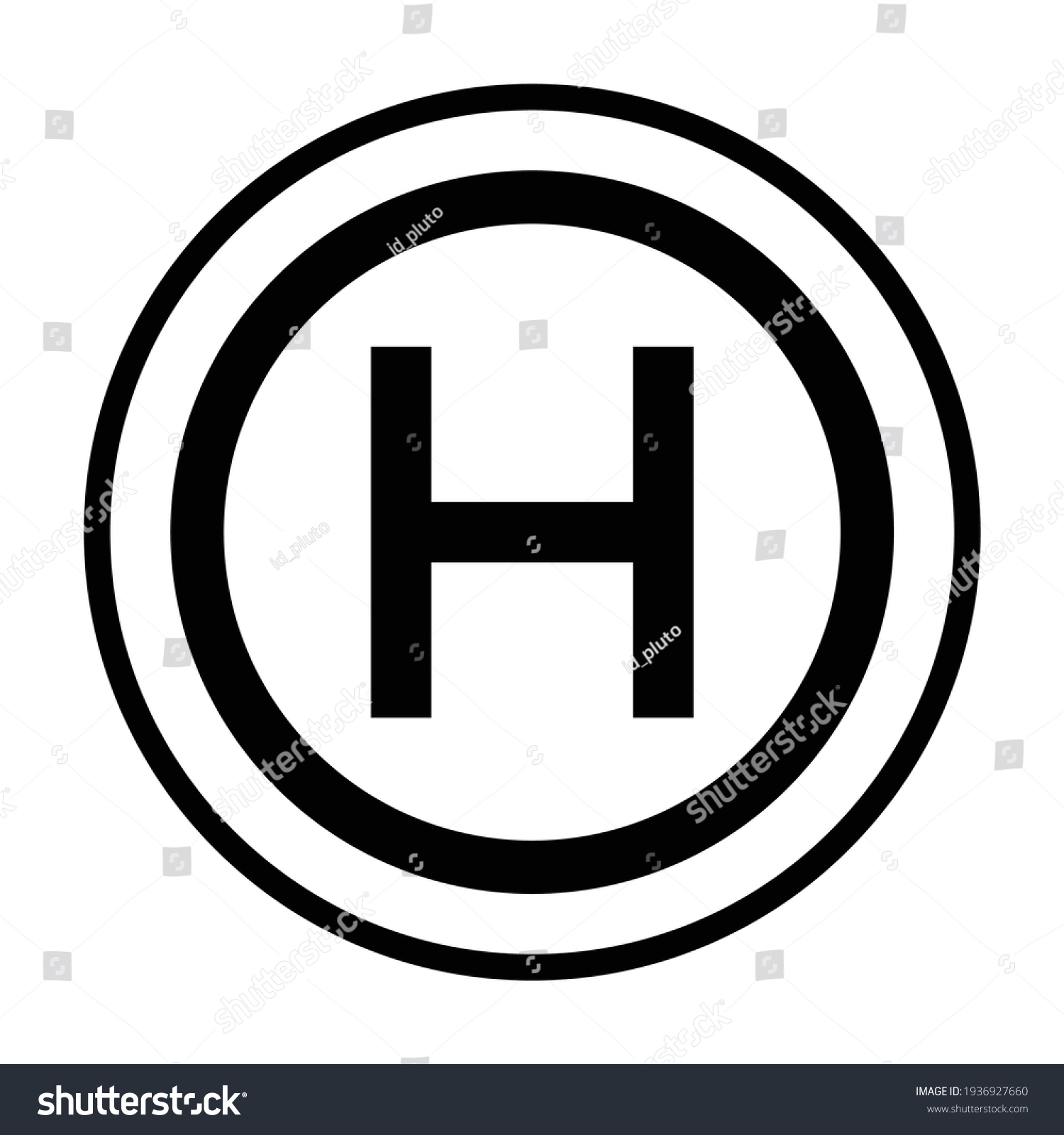 Simple Heliport Icon Vector Illustration Stock Vector (Royalty Free ...