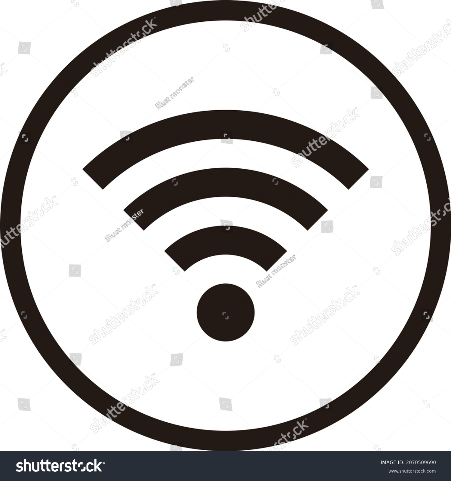 Simple Round Wifi Icon Stock Vector (Royalty Free) 2070509690 ...