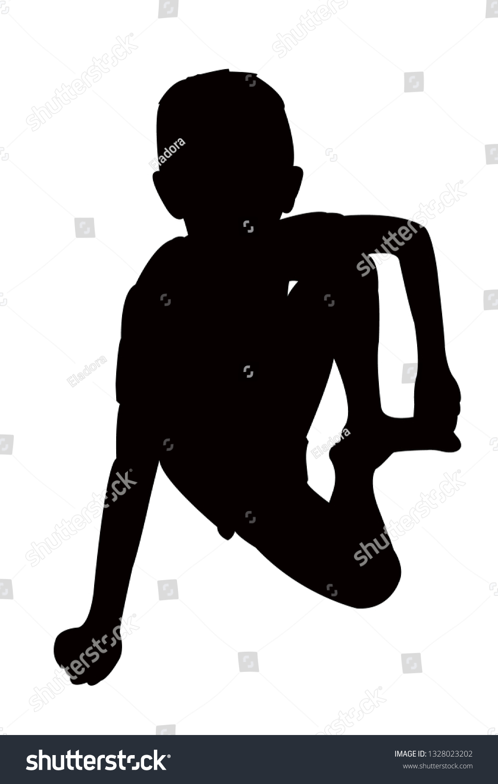 Sitting Boy Silhouette Vector Stock Vector (Royalty Free) 1328023202