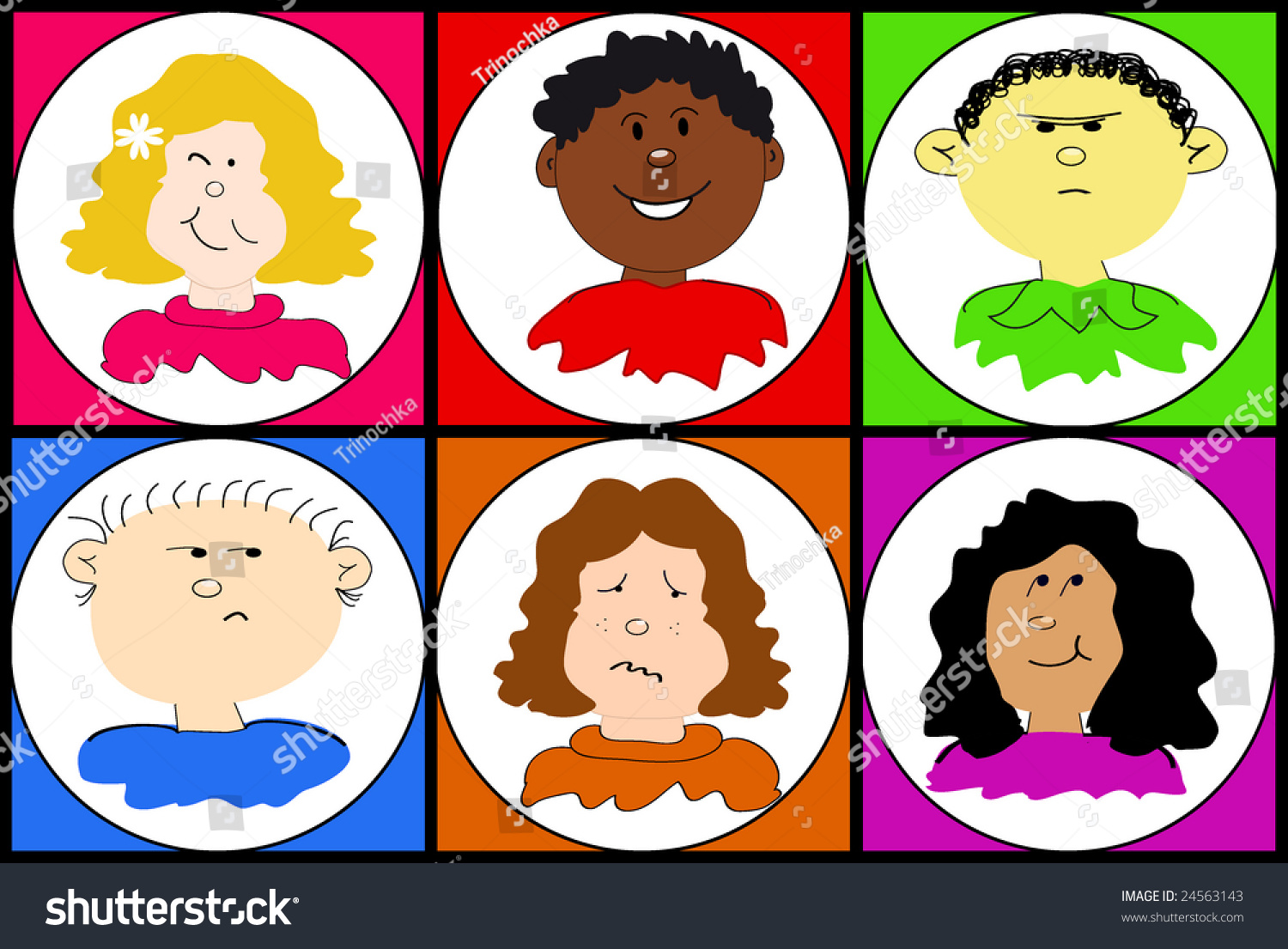 Six Different Emotions Stock Vector (Royalty Free) 24563143 | Shutterstock
