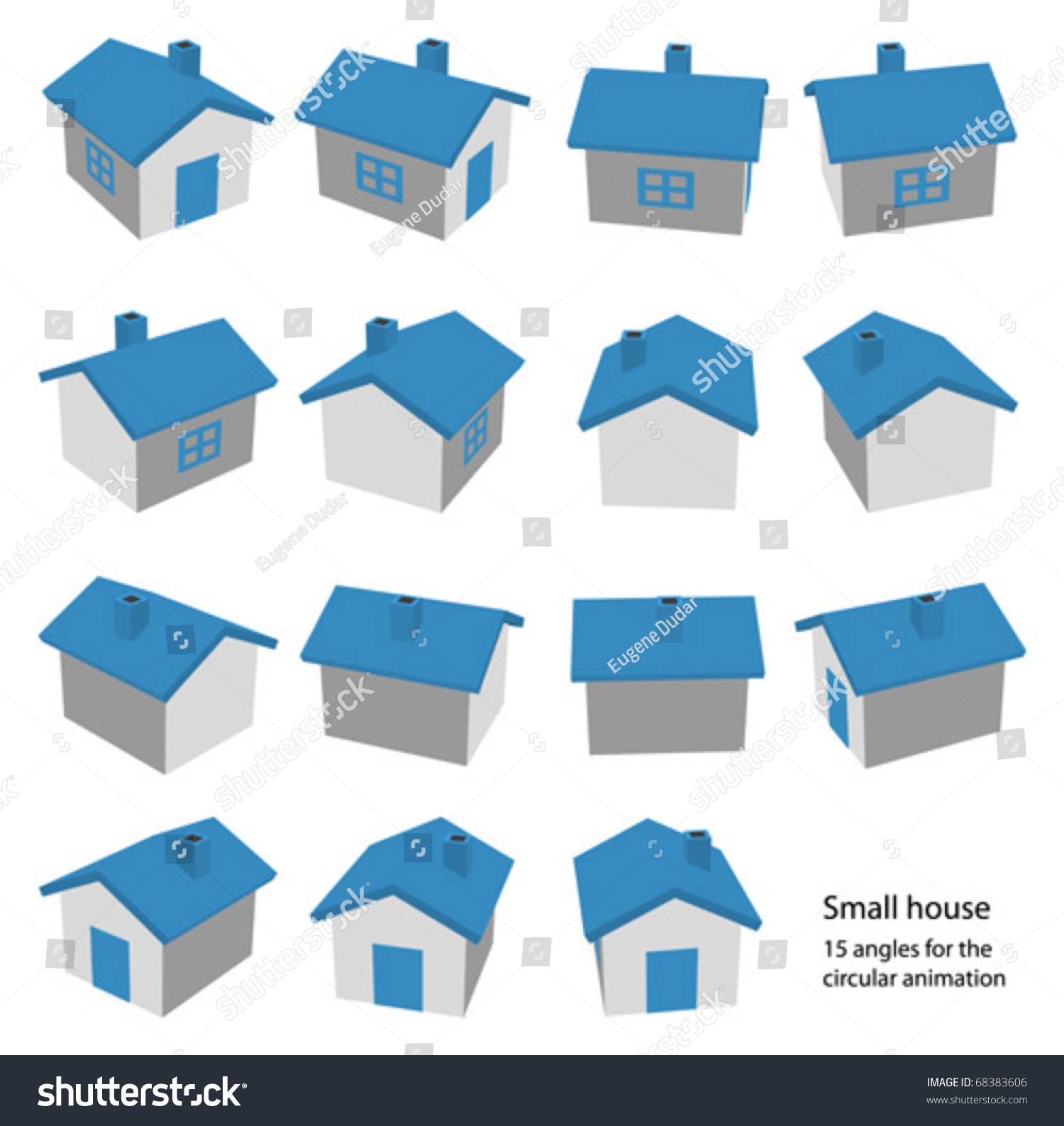 Small House 15 Angles: vector de stock (libre de regalías) 68383606 ...
