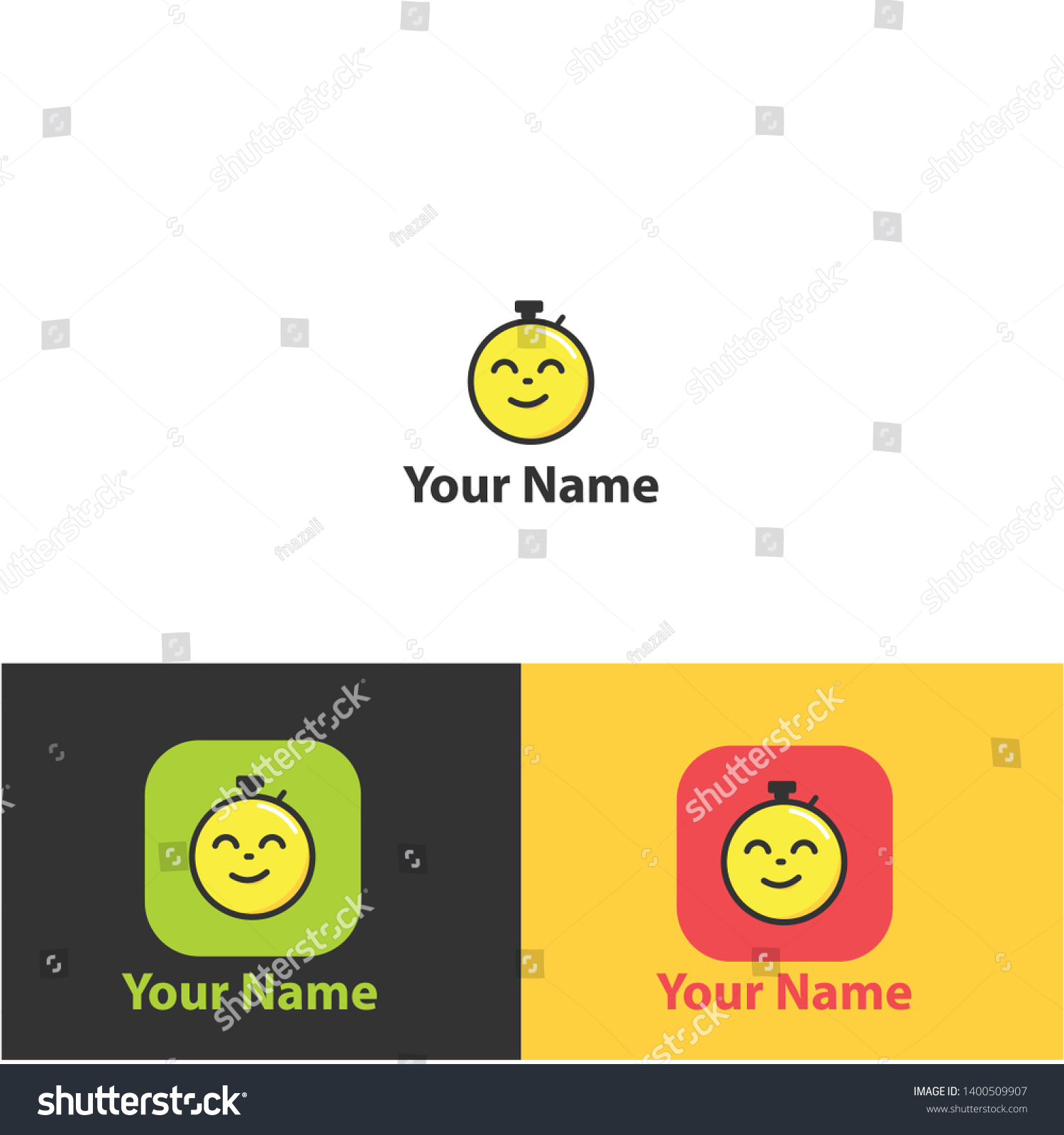 Smile Clock Logo Design Stock Vector (Royalty Free) 1400509907 ...
