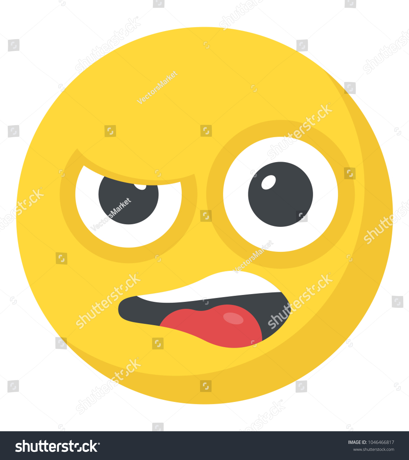 Smiley Expressing Being Annoyed Stock Vector (Royalty Free) 1046466817