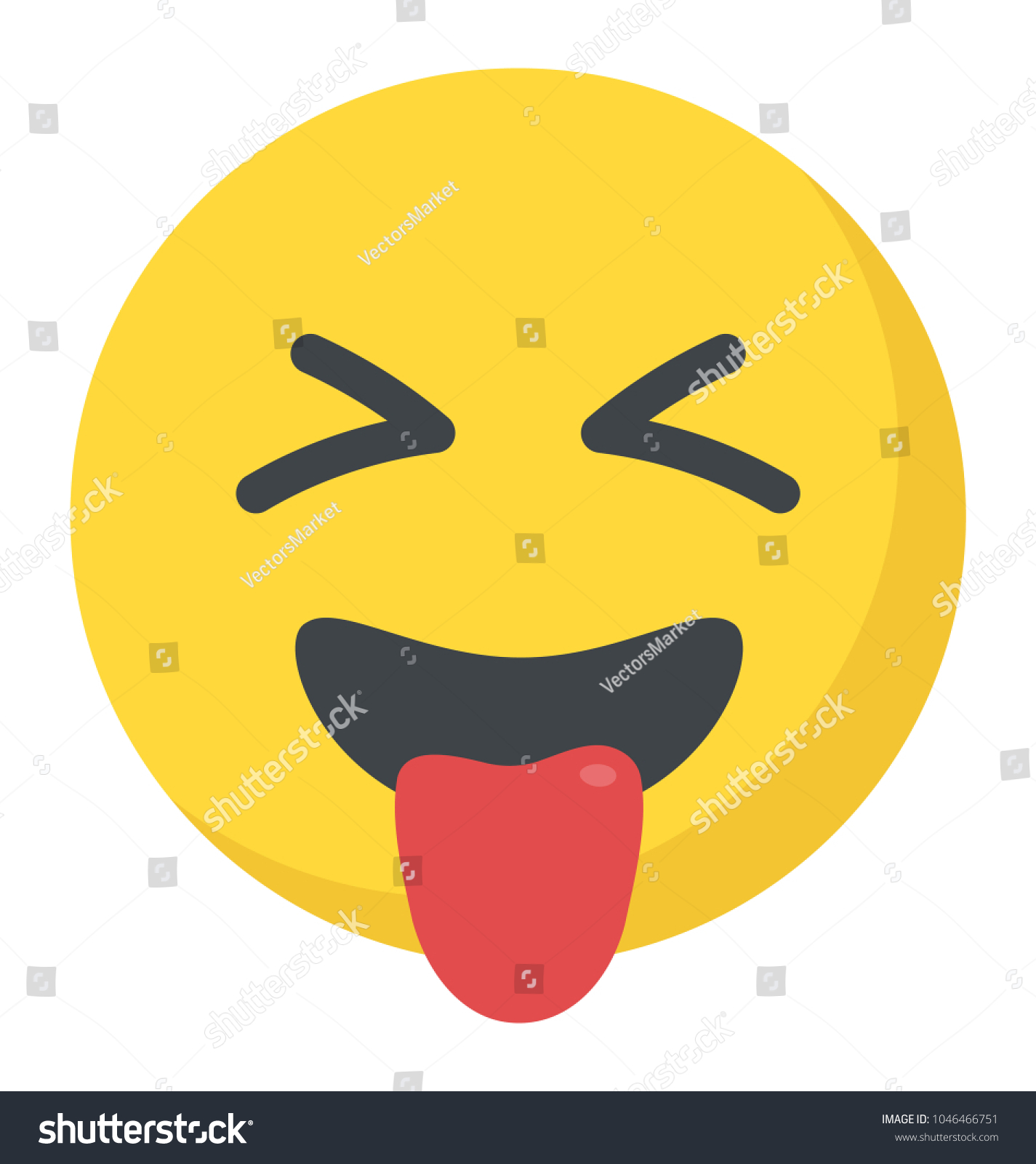 Smiley Expressing Craziness Winking Emoticon Stock Vector (Royalty Free ...