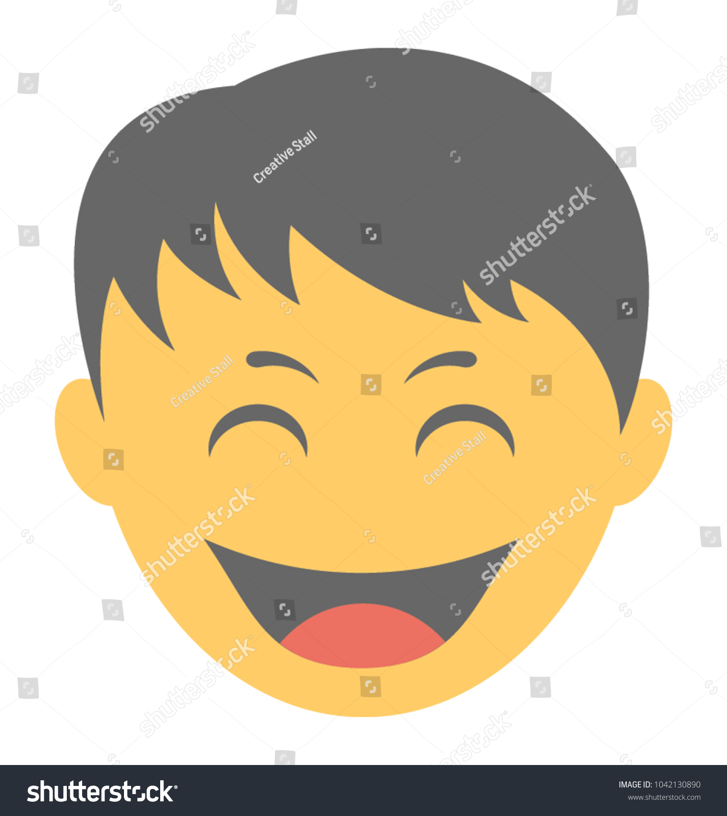 Smiley Showing Big Grin Expression: vetor stock (livre de direitos ...