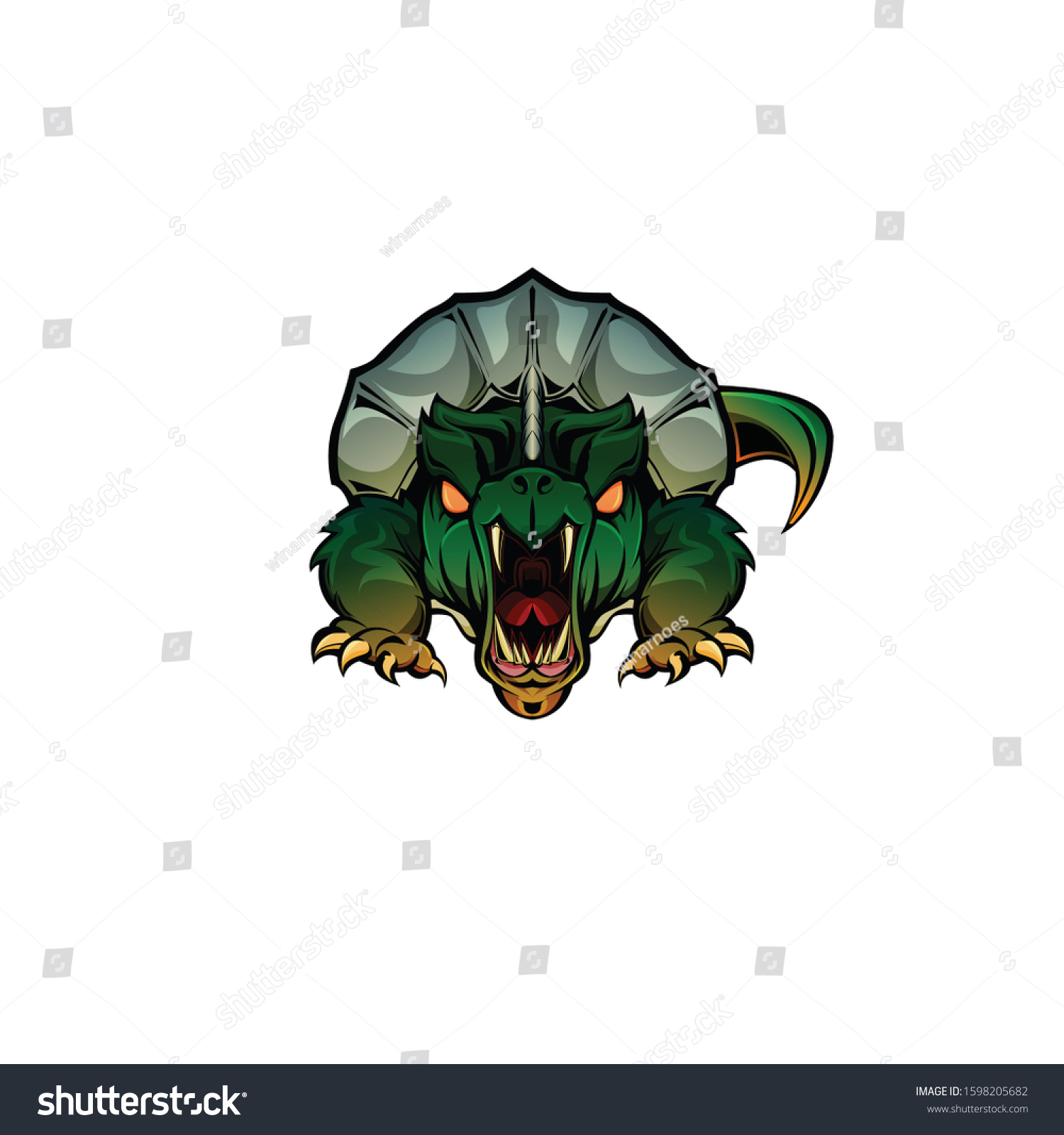 Snapping Turtle Esport Logo Mascot Vector Stock Vector (Royalty Free ...