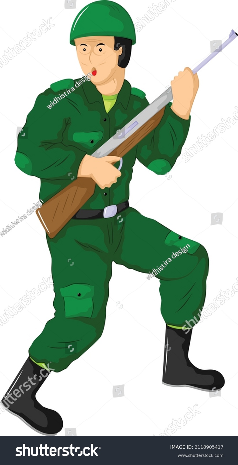 Soldier Character Vector Illustration Stock Vector (Royalty Free ...