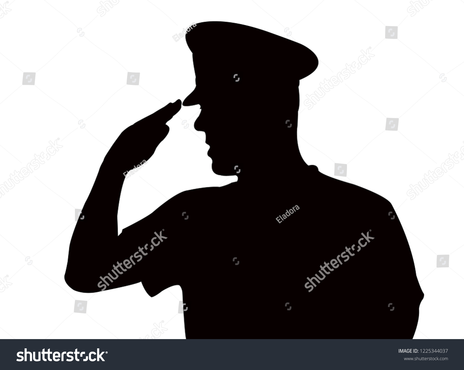 Soldier Saluting Silhouette Vector Stock Vector (Royalty Free ...