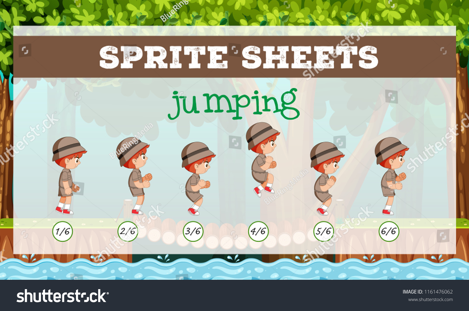 Stock vektor „Sprite Sheet Jumping Game Template Illustration“ (bez ...