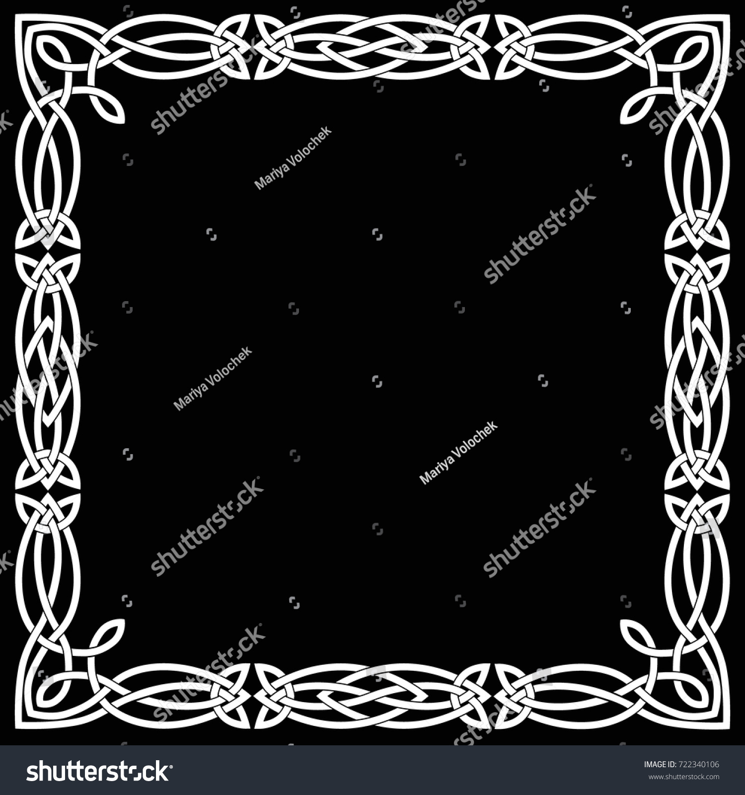 Square Celtic Frame Isolated White Vector Stock Vector (Royalty Free ...