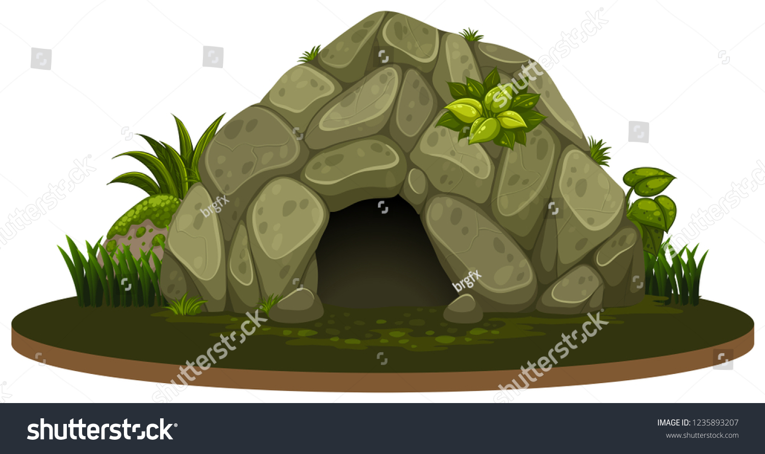Stone Cave On White Background Illustration Stock Vector (Royalty Free ...