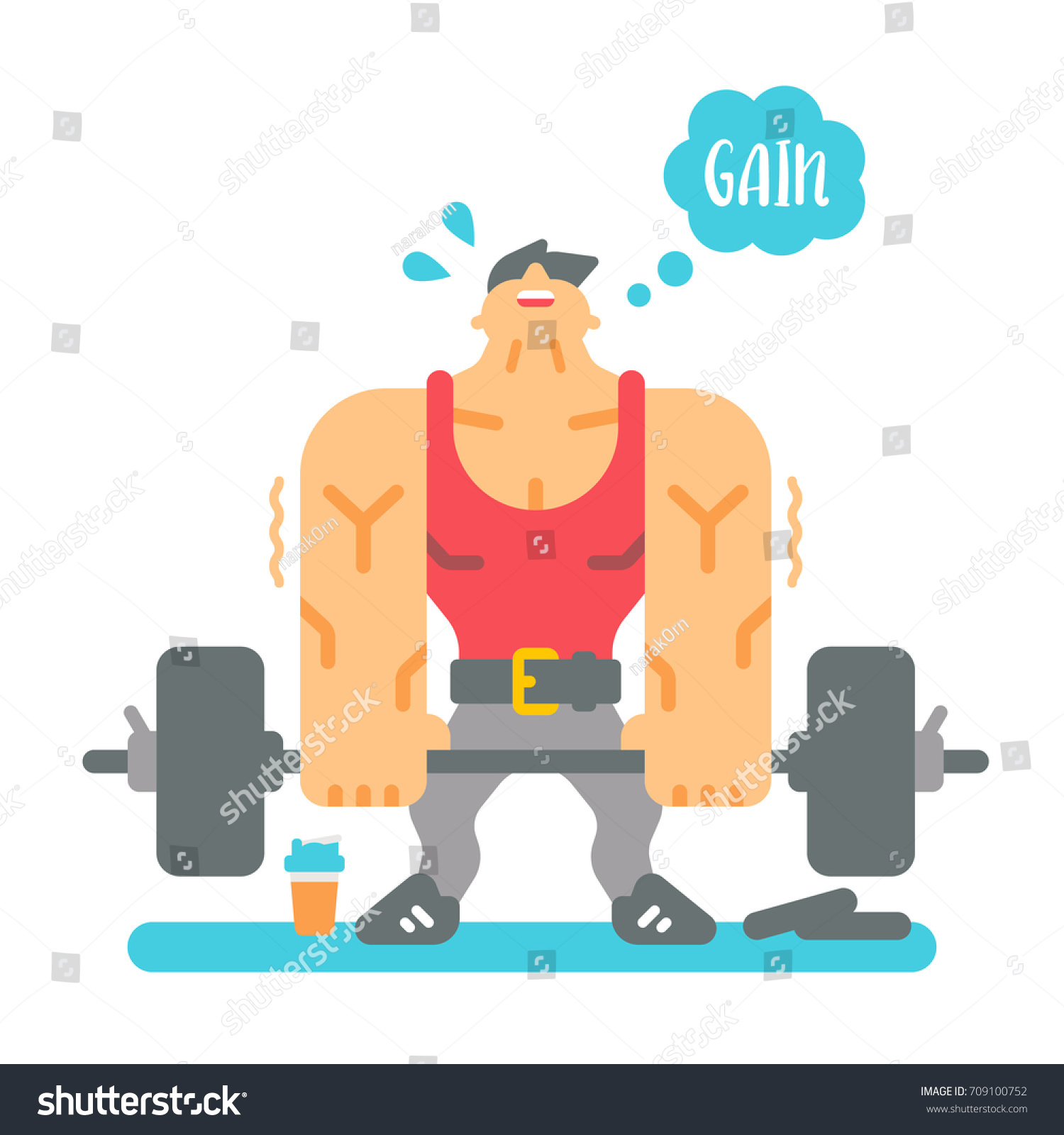Strongman Doing Deadlifts Illustration Vector: vector de stock (libre ...