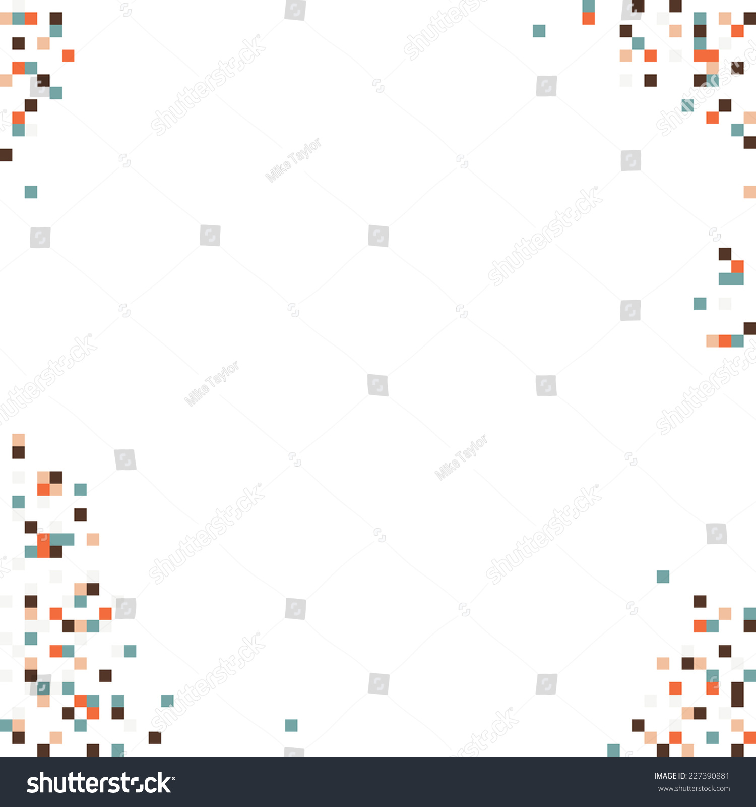 Subtle Pixel Art Style Border Over Stock Vector (Royalty Free) 227390881