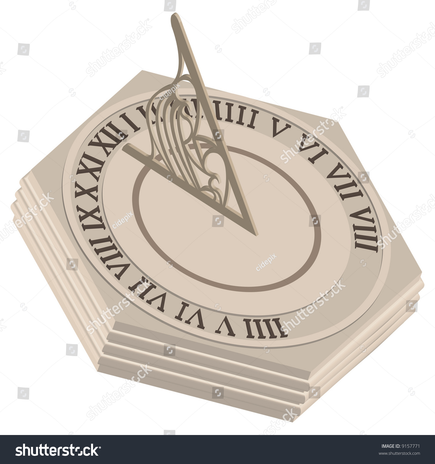 Sundial Illustration Stock Vector (Royalty Free) 9157771