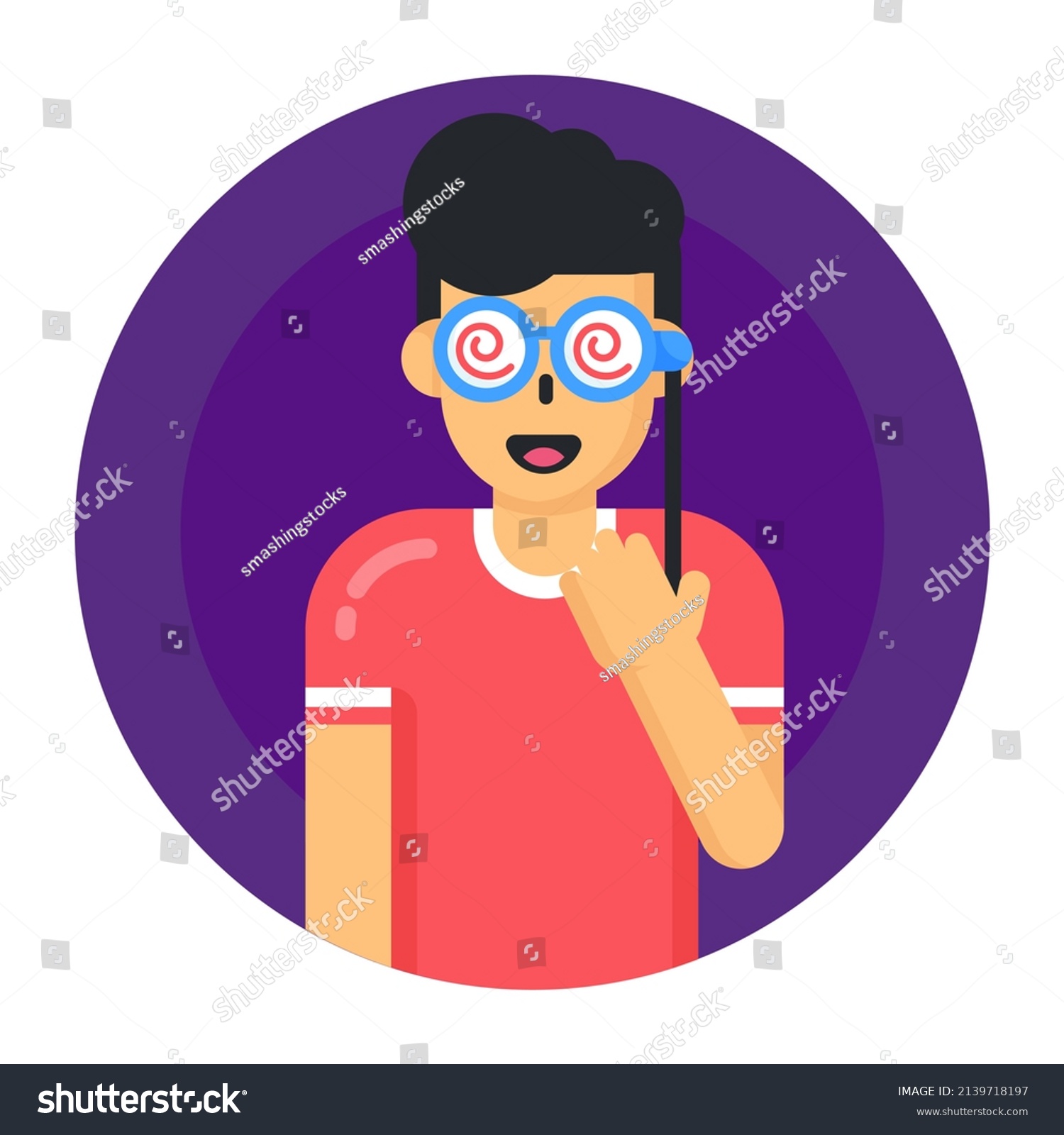 Swirly Glasses Prank Icon Flat Design Stock Vector Royalty Free 2139718197 Shutterstock