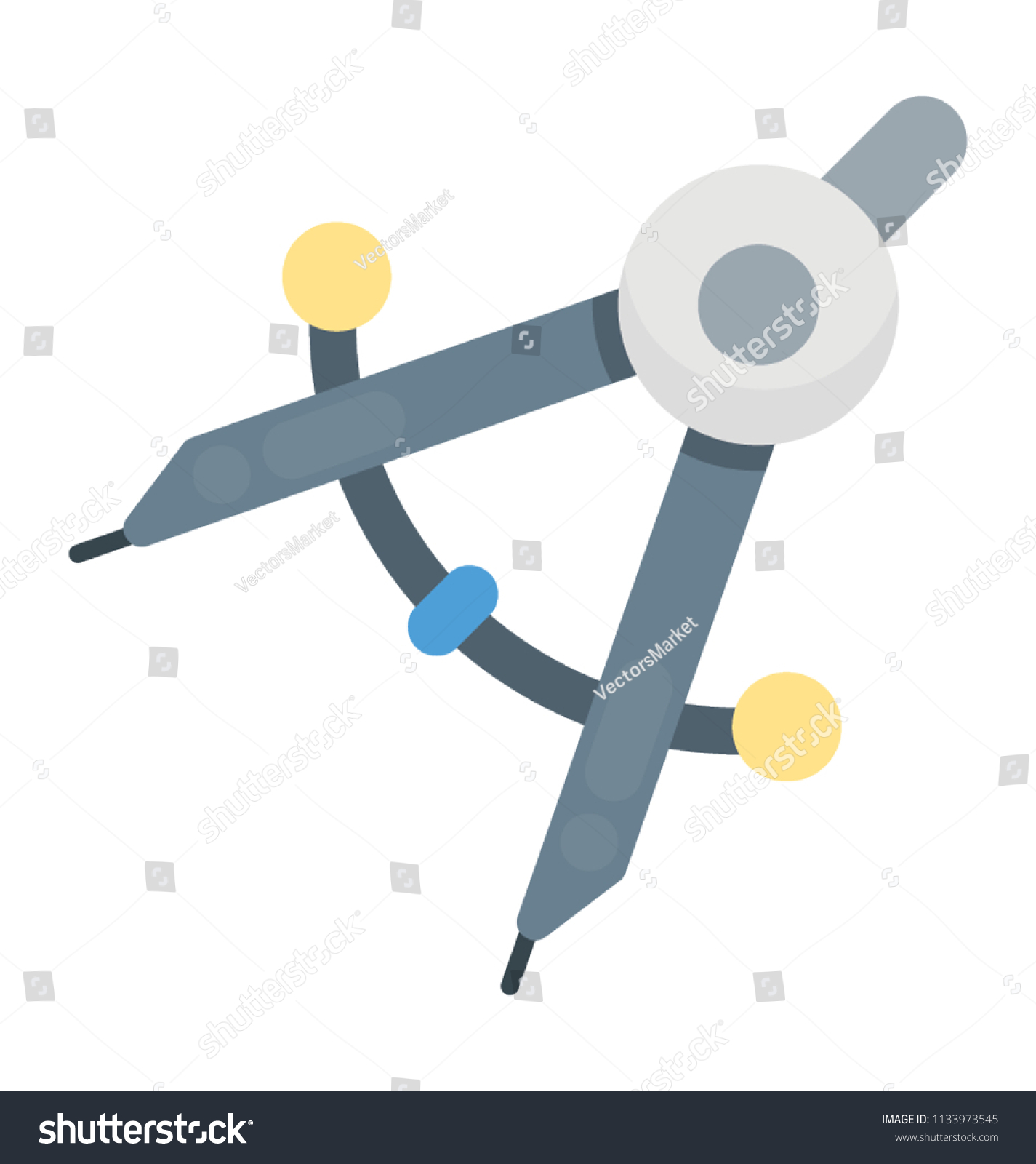 Technical Drawing Instrument Geometrical Compass Stock Vector (Royalty ...