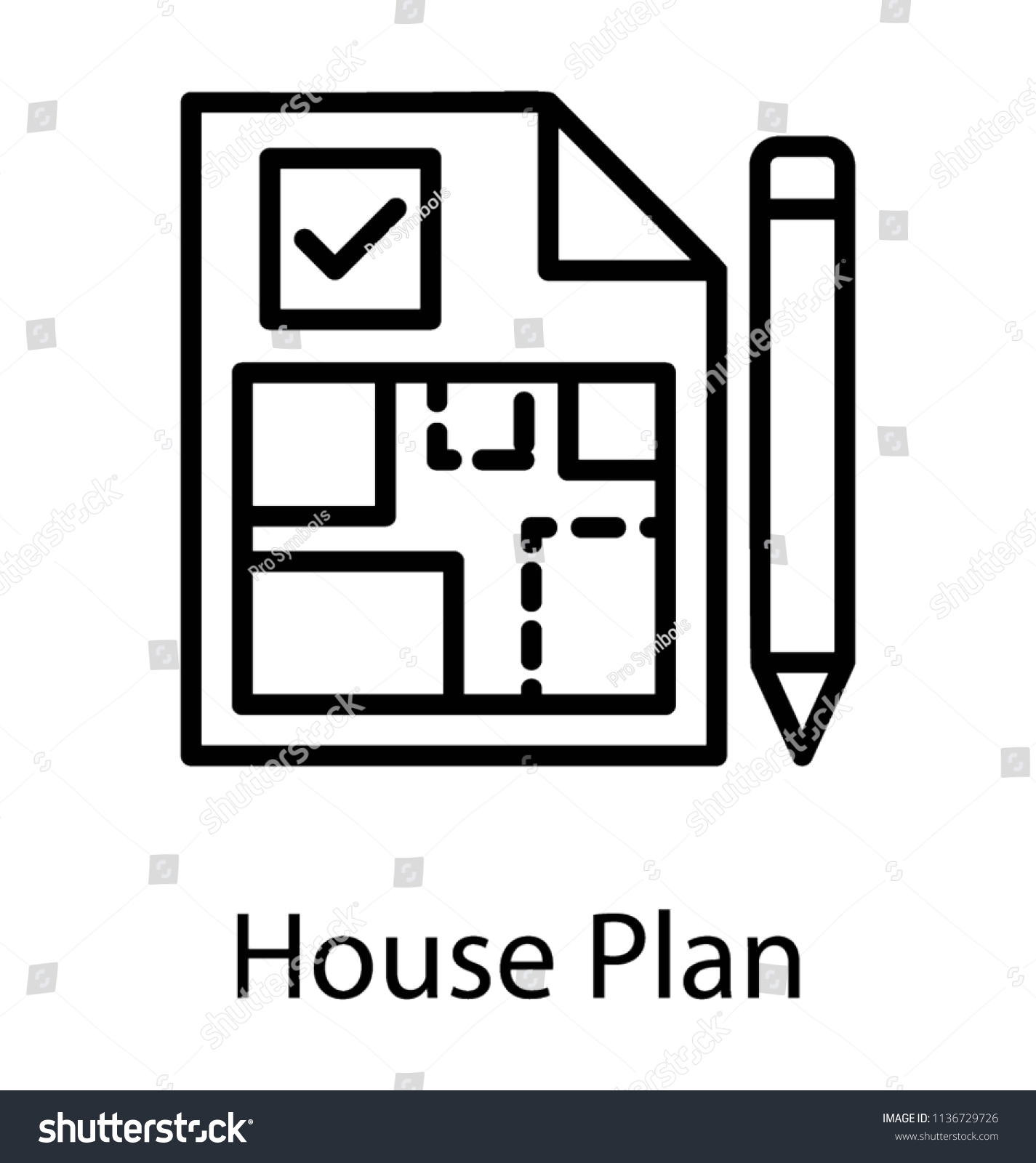 Technical Drawing Architectural Plan Blueprint Icon Stock Vector ...